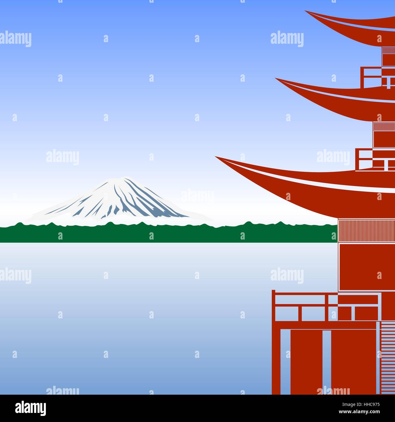 Fujiyama drawing hi-res stock photography and images - Alamy