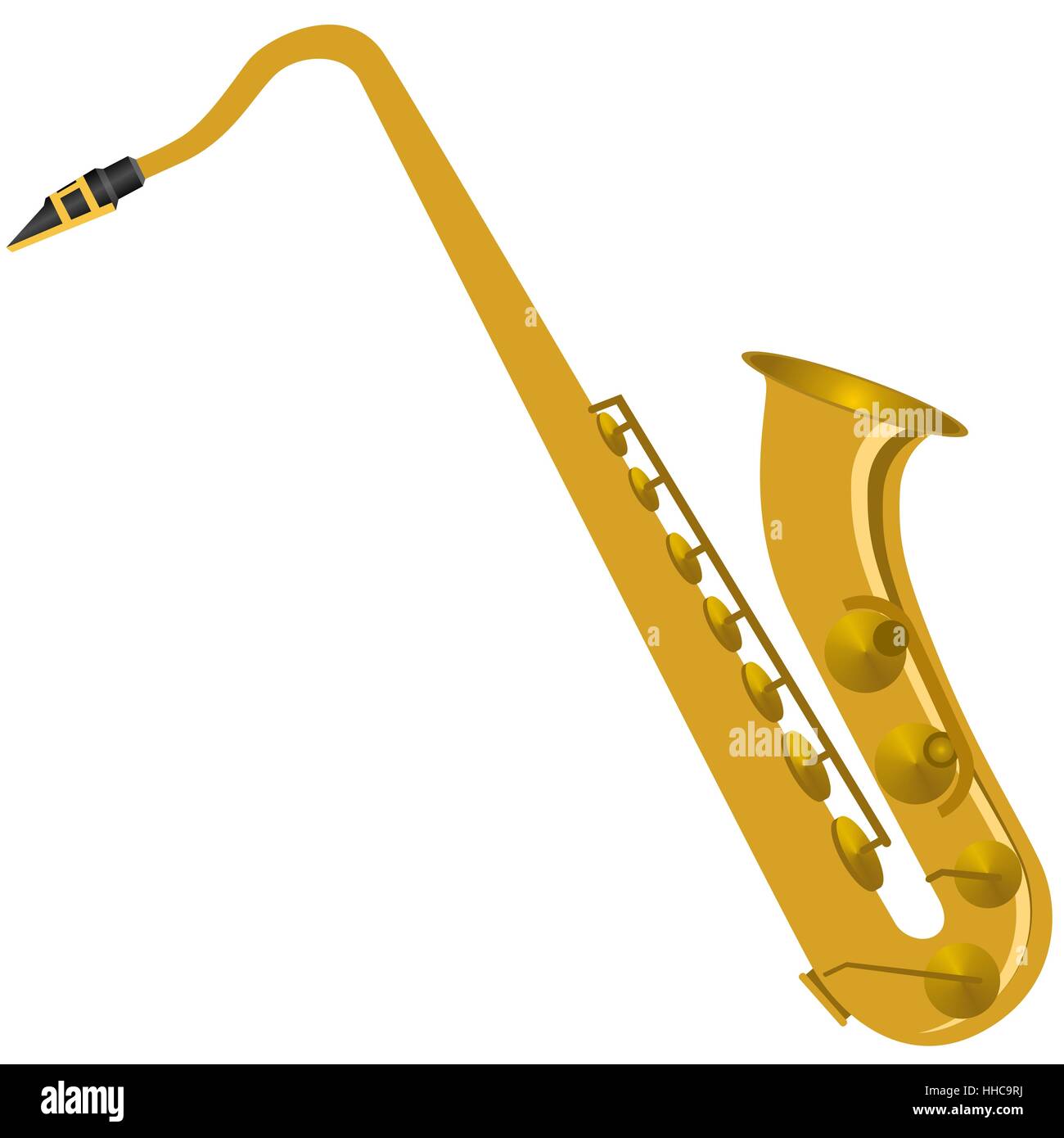 Musical instrument Saxophone. The illustration on a white background ...