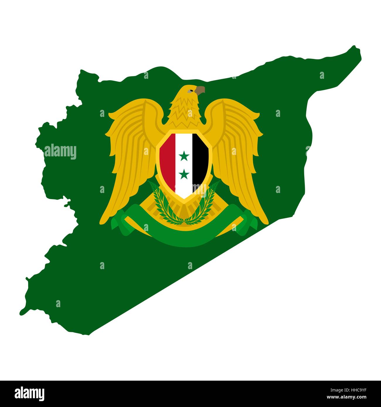 Map of the Syrian Arab Republic and the Syrian character. The ...