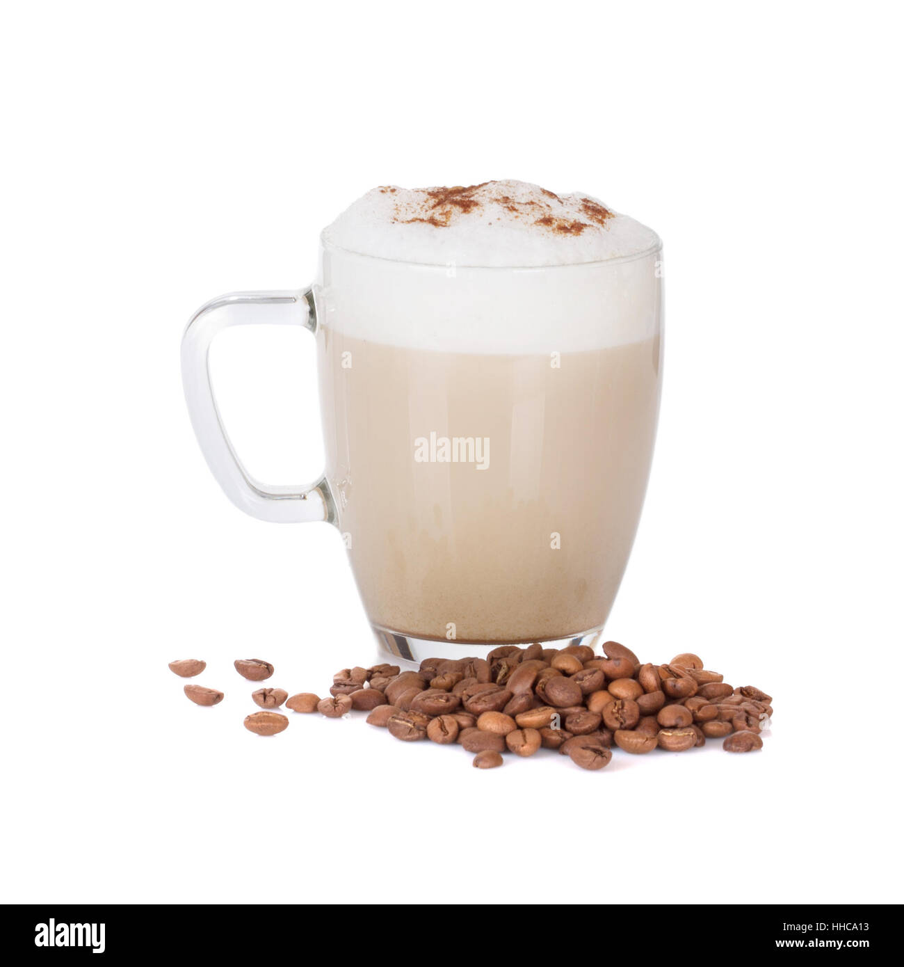 cup of latte isolated on white Stock Photo - Alamy
