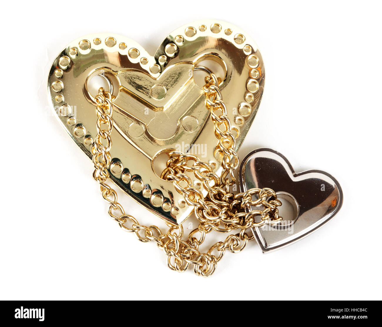 objects, isolated, closeup, chain, golden, steel, metal, bright, shiny ...