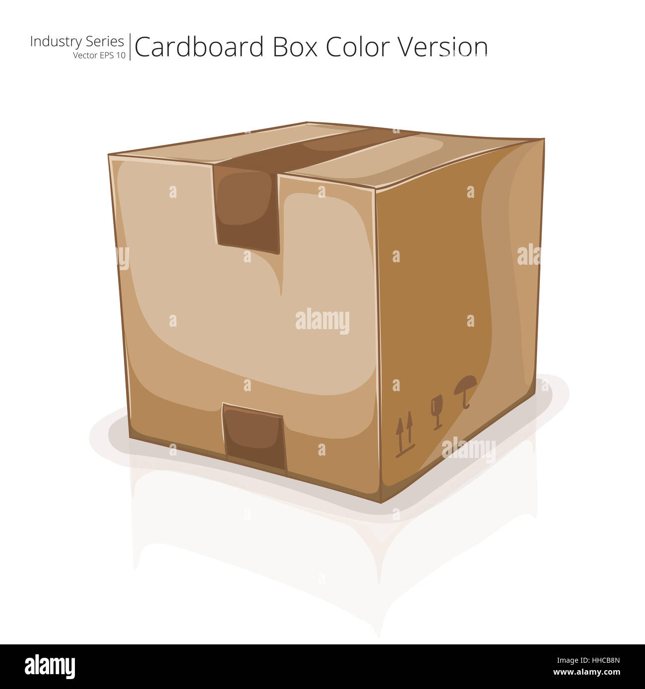 Abstract closed Cardboard Box. Front perspective view. Vector EPS10 ...