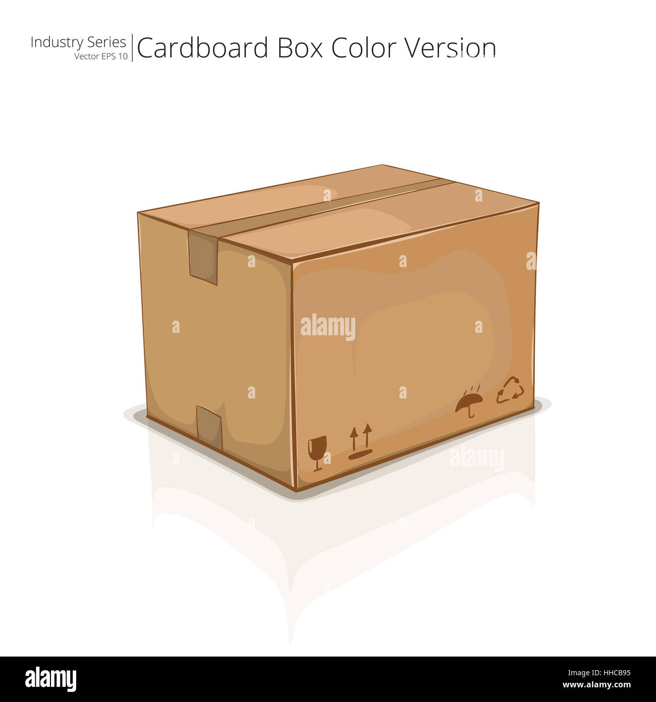 Abstract closed Cardboard Box. Color version. Side view. Vector EPS10 ...