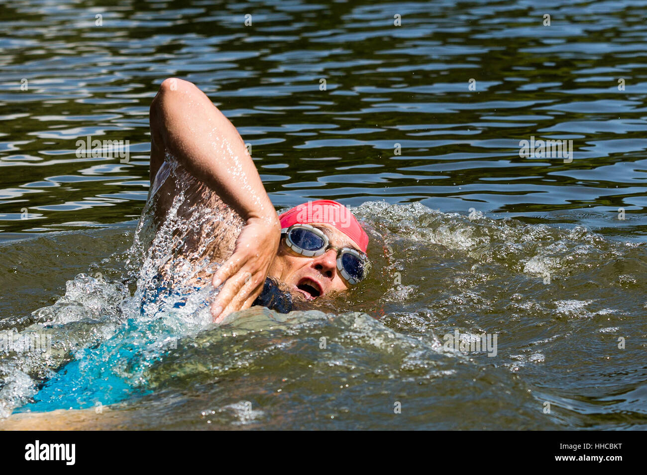 Aquatic sport contest triathon float hi-res stock photography and ...