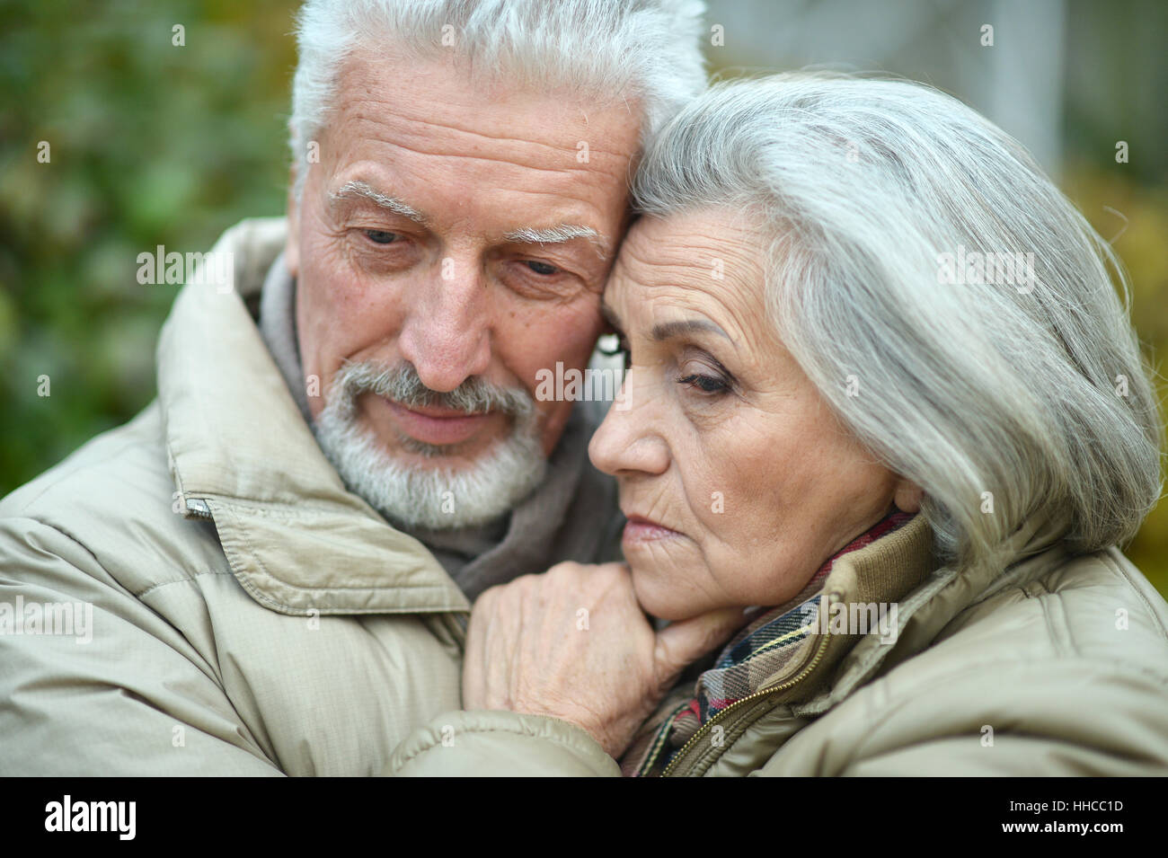 Thoughtful senior couple Stock Photo - Alamy
