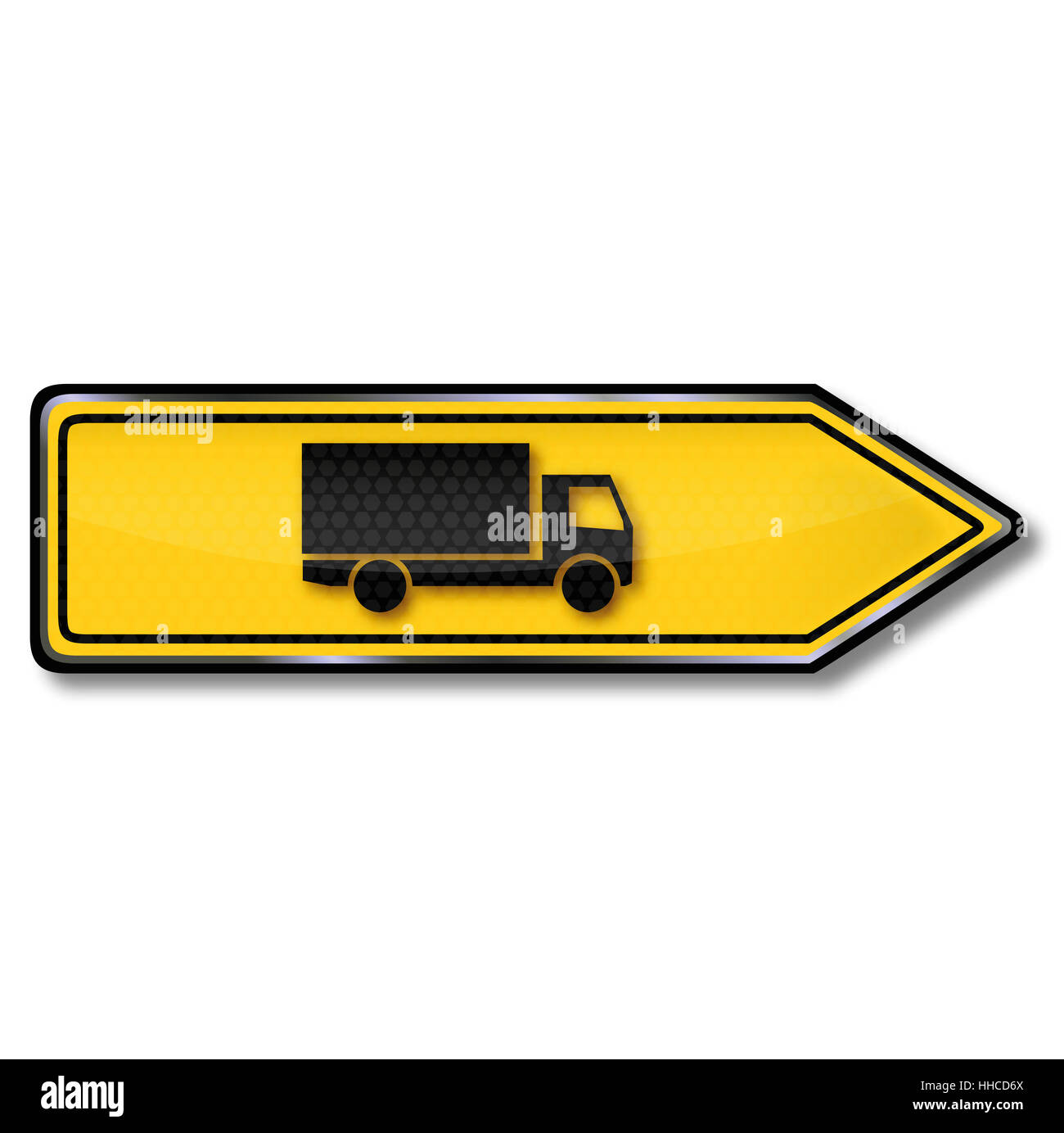 road sign rerouting trucks Stock Photo - Alamy