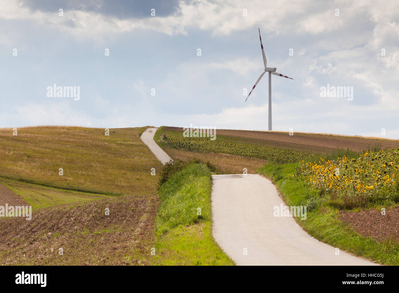 landscape with wind power plant Stock Photo - Alamy