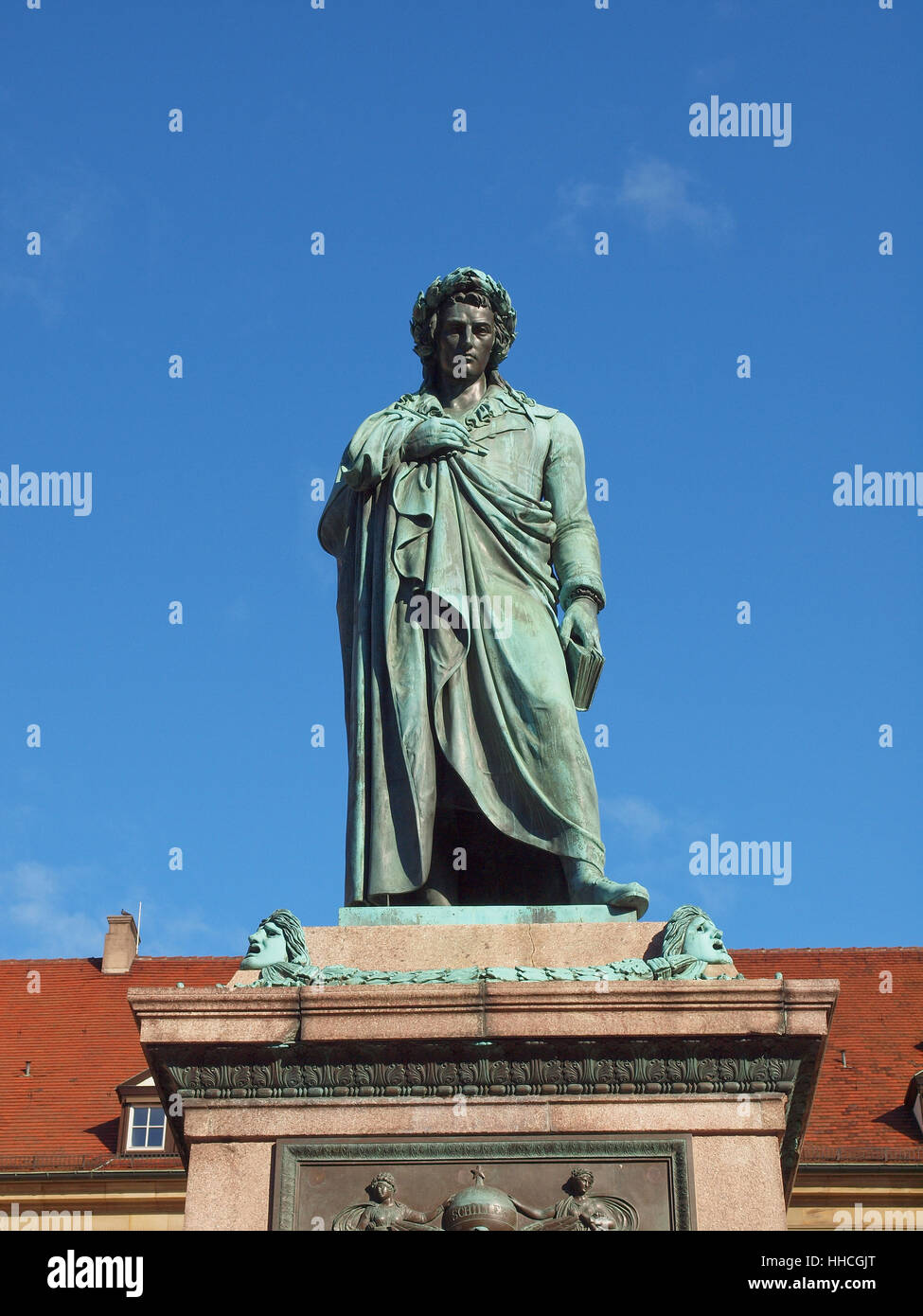 monument, statue, germany, german federal republic, stuttgart, poet ...