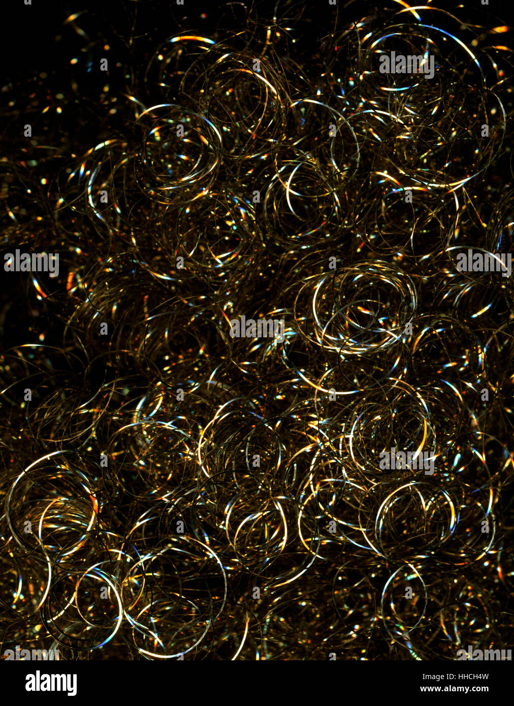 spiral, bright, shiny, long, metallic, confusion, format-filling, fiber ...