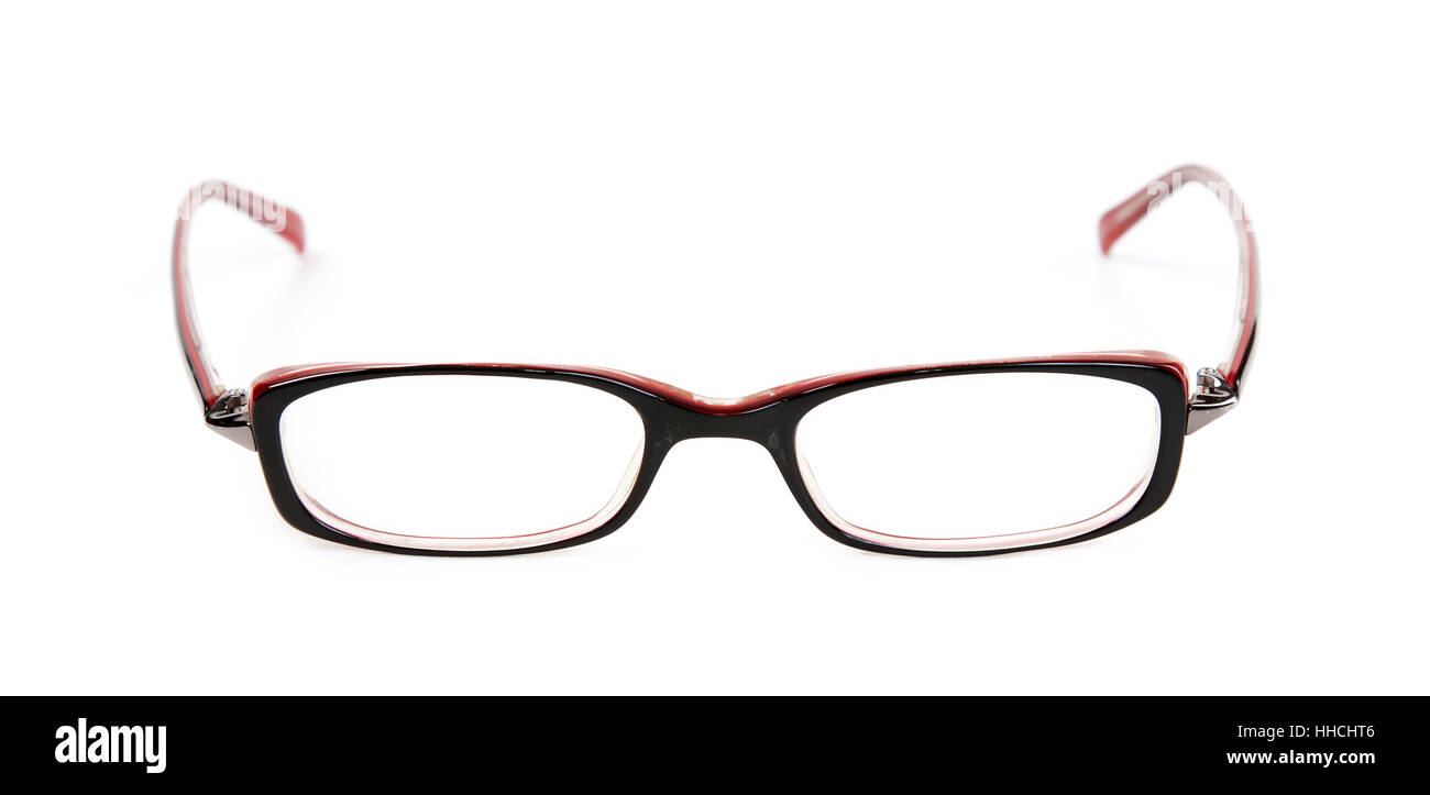 Stylish red glasses on a white background Stock Photo - Alamy