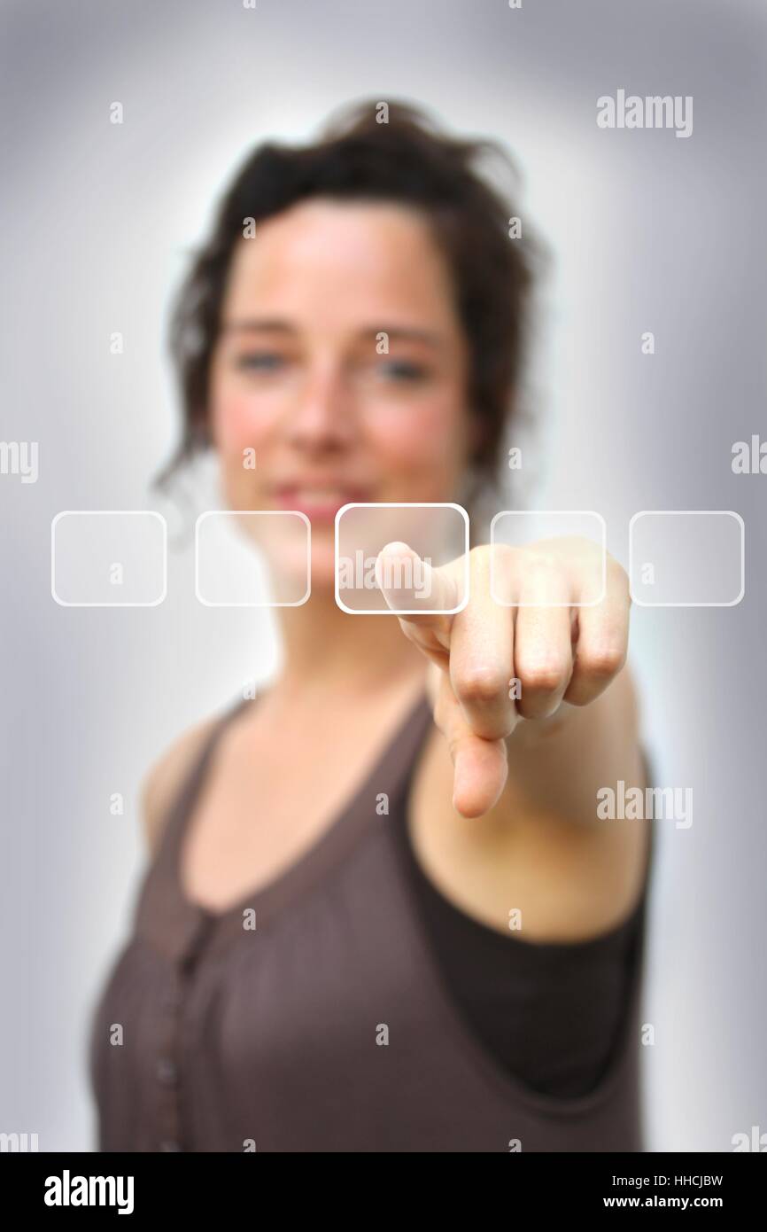 woman, hand, finger, future, blank, european, caucasian, electric ...