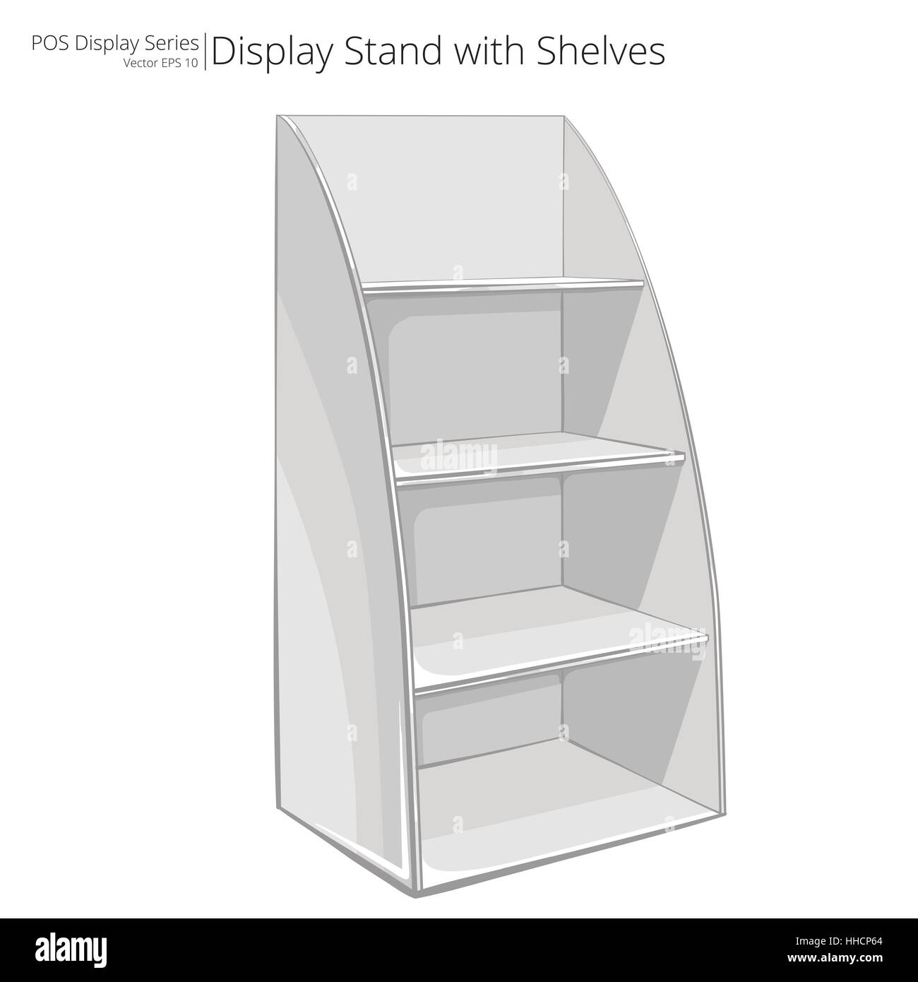 Vector, Illustration of a Display Stand with shelves. Sketch style. POS ...