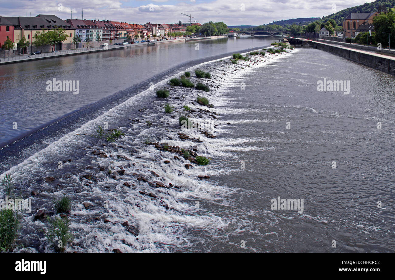 channel, sluice, barrage, river, water, bridge, channel, bavaria ...