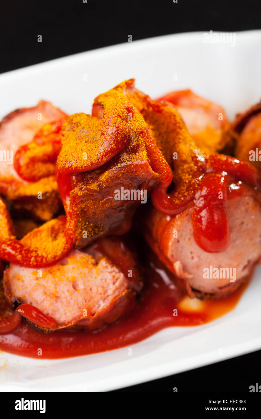 closeup of a currywurst Stock Photo - Alamy
