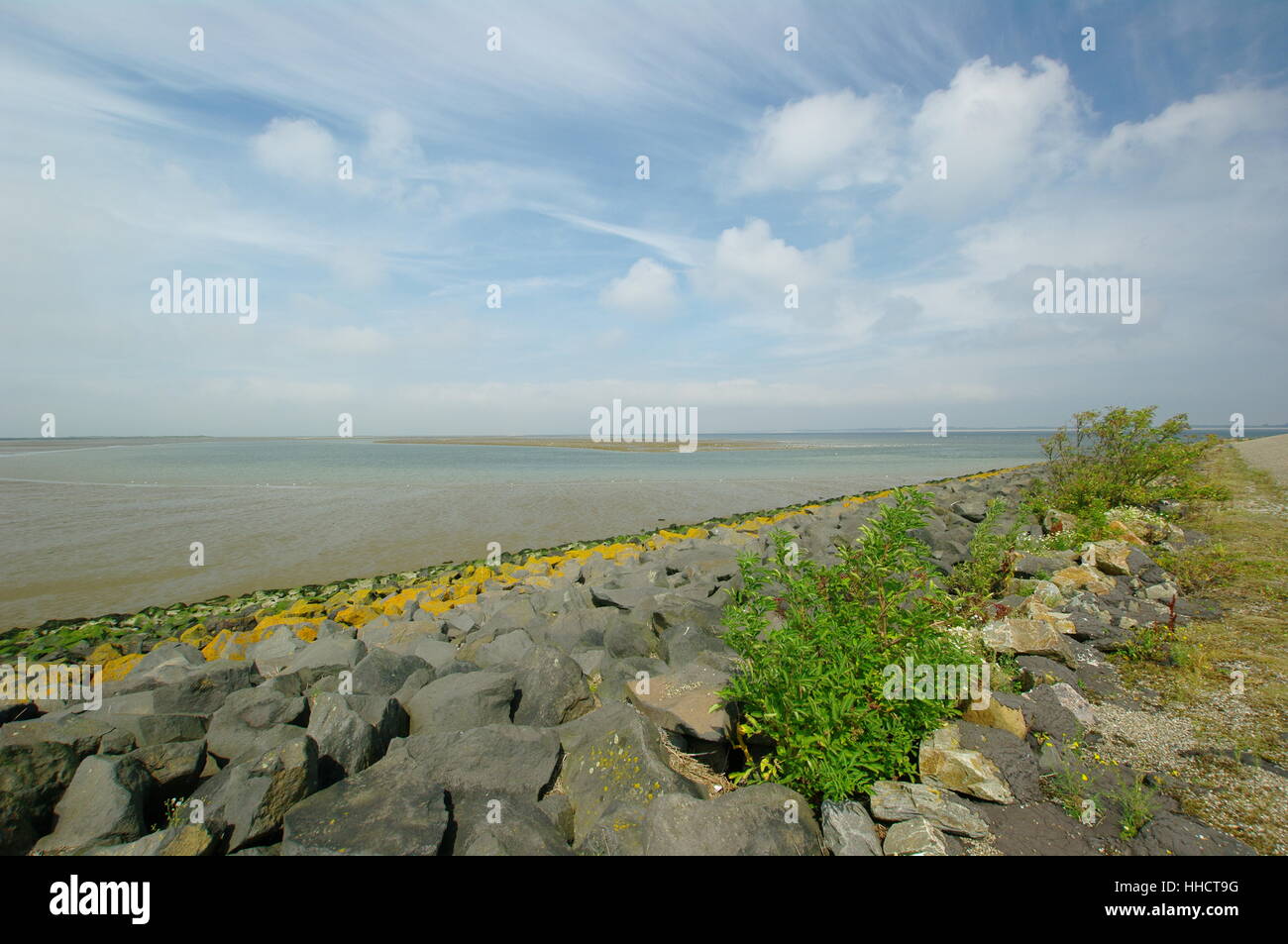 water, north sea, salt water, sea, ocean, dike, mud flats, firmament ...