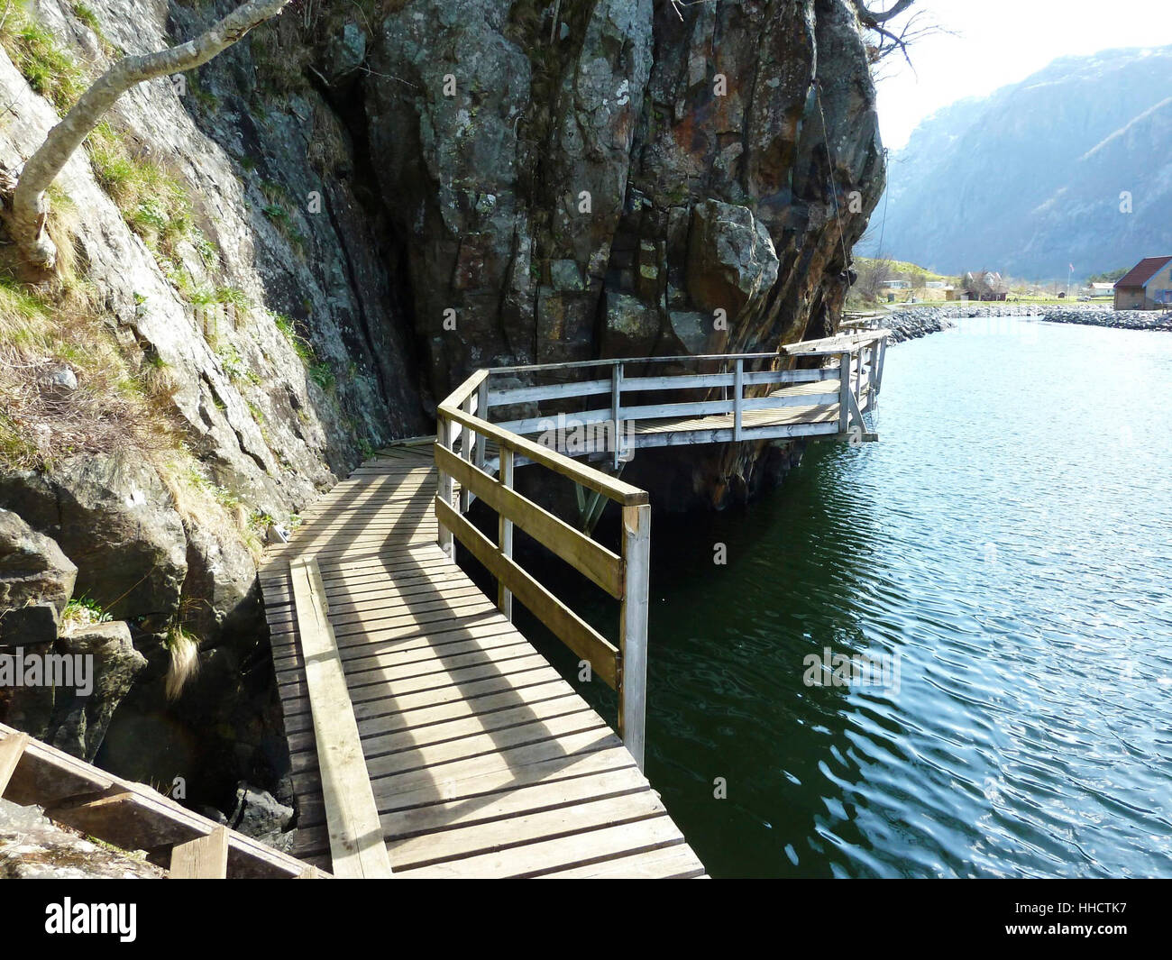 footpath at steep coastline at fjord in norway Stock Photo - Alamy