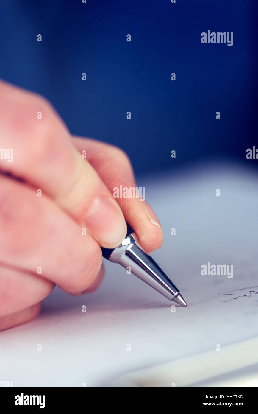 Businesswoman signing business contract agreement, close up of female ...