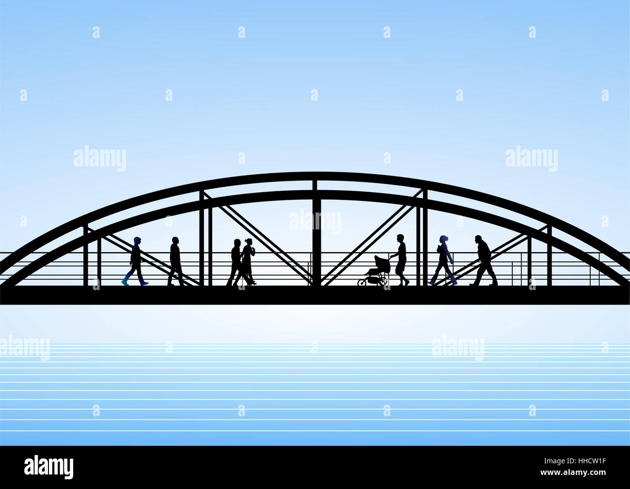bridge with people Stock Photo - Alamy