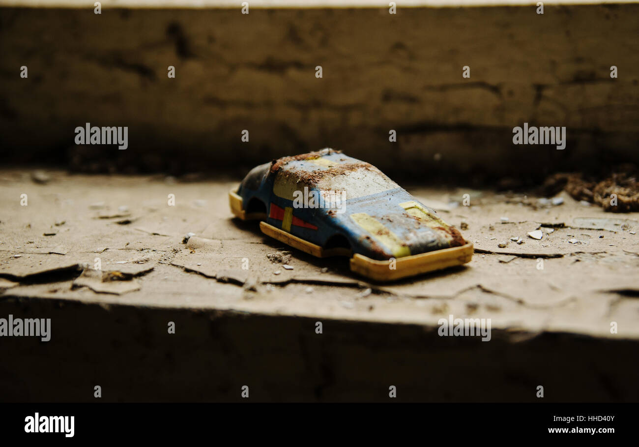 Soviet toys of rusty car in Chernobyl nuclear disaster area Stock Photo ...
