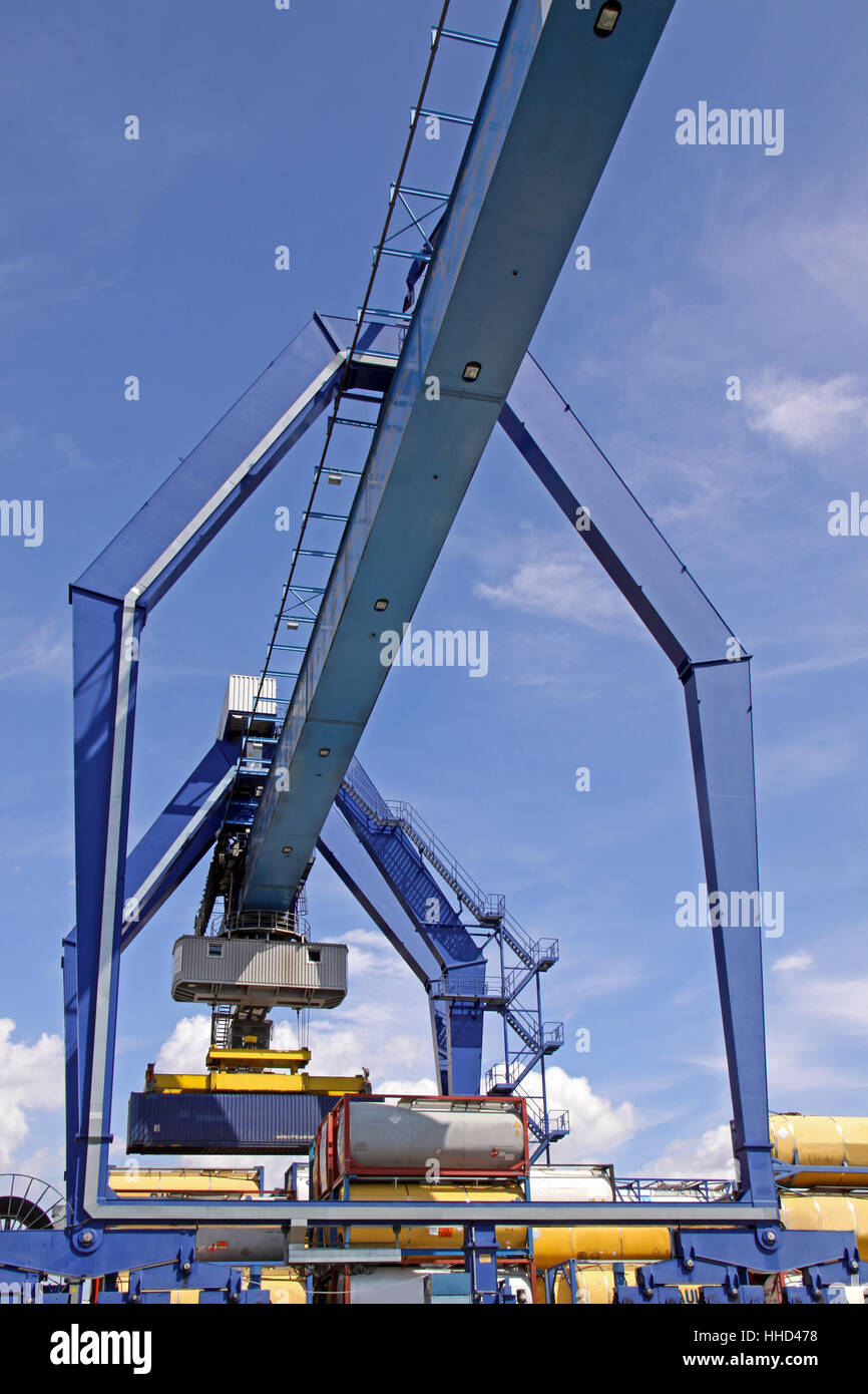 transport, logistics, container port, handling of goods, crane bridge ...