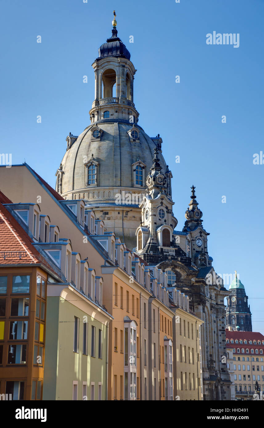 religion, church, cathedral, Dresden, reconstruction, emblem, building ...