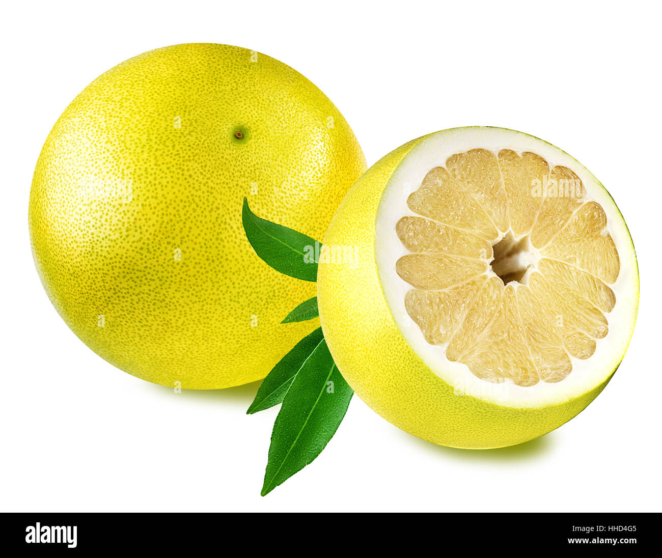 Pamela tropical fruit on a white background Stock Photo - Alamy