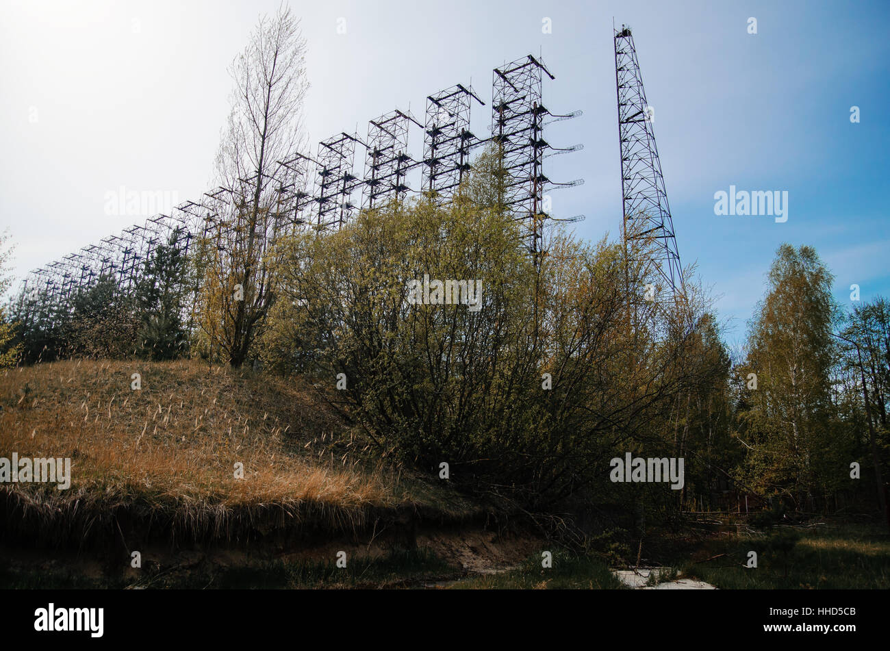 Soviet radar DUGA 3 near Chernobyl ghost town at Ukraine Stock Photo ...