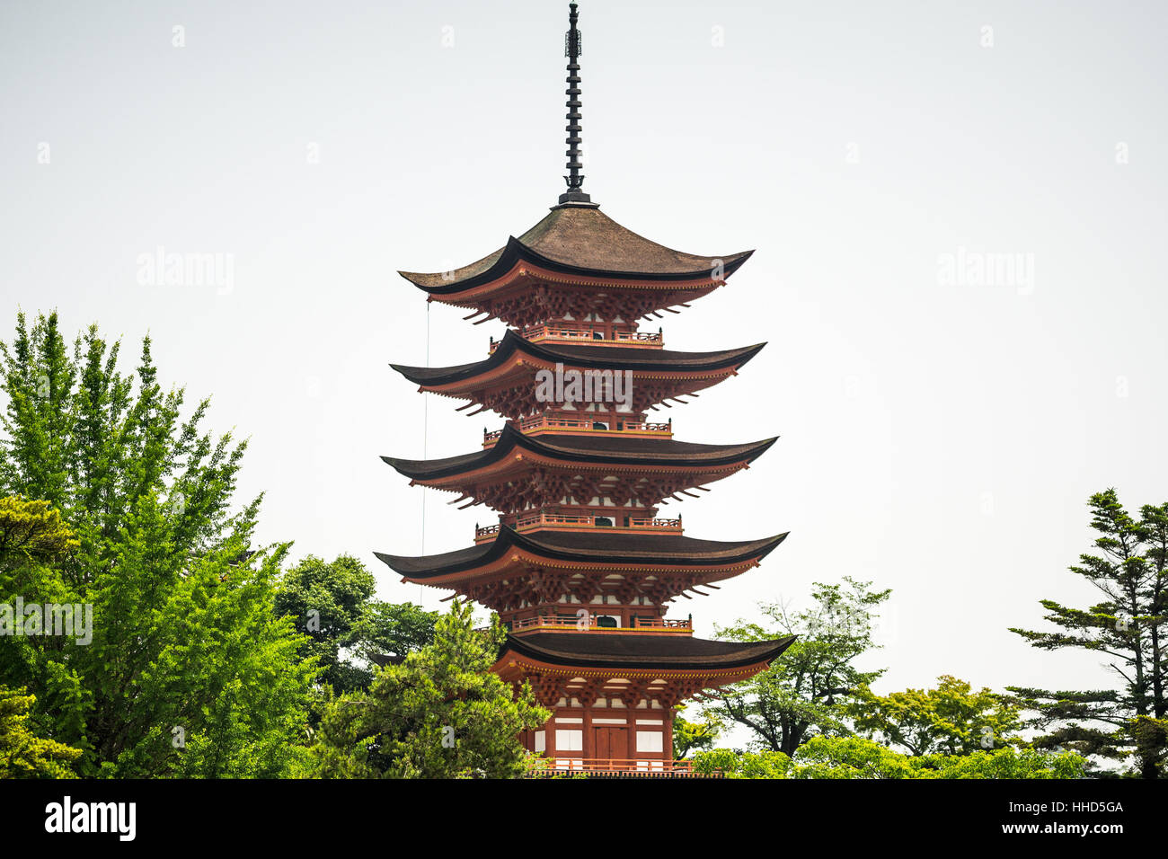 Japan pagoda closeup over white sky Stock Photo - Alamy