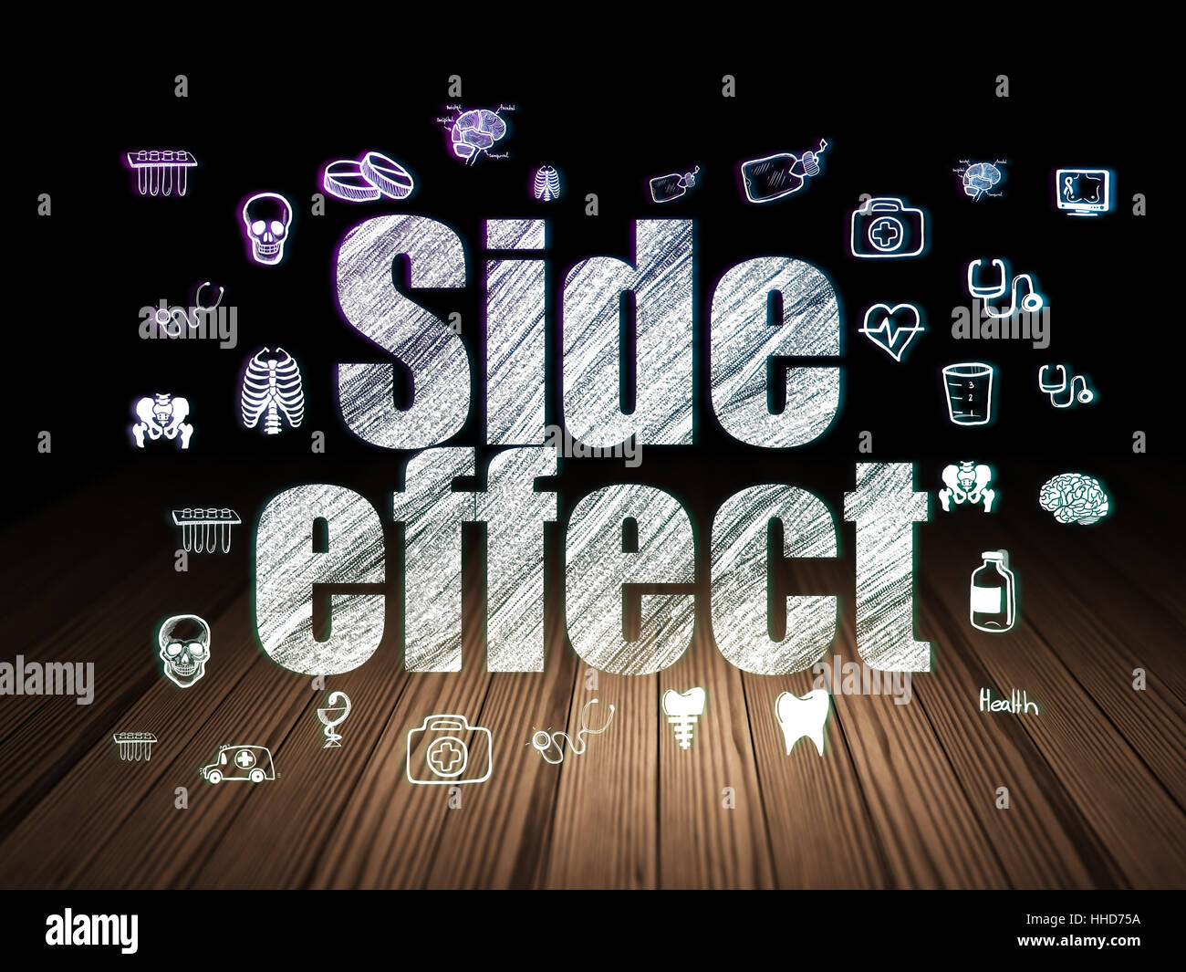 Health concept: Side Effect in grunge dark room Stock Photo - Alamy