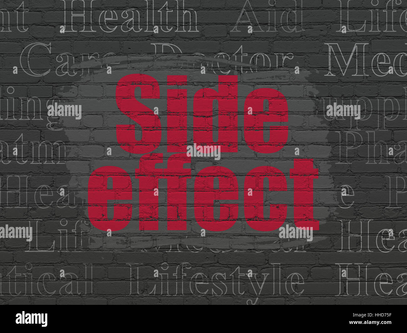 Medicine concept: Side Effect on wall background Stock Photo - Alamy