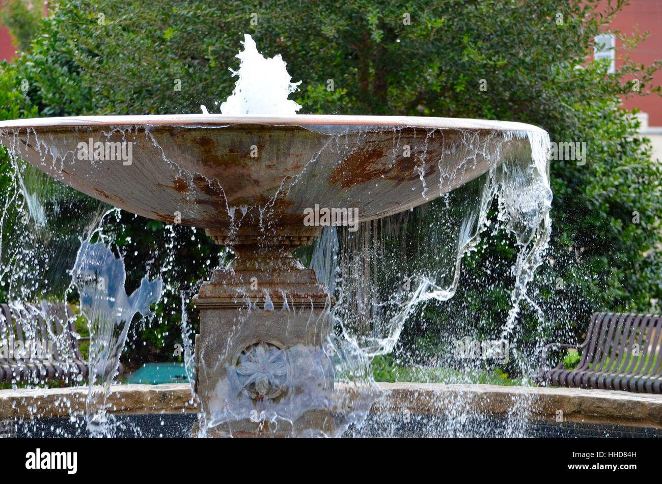park, fountain, urban, splash, water, tree, park, fountain, wet, rust ...