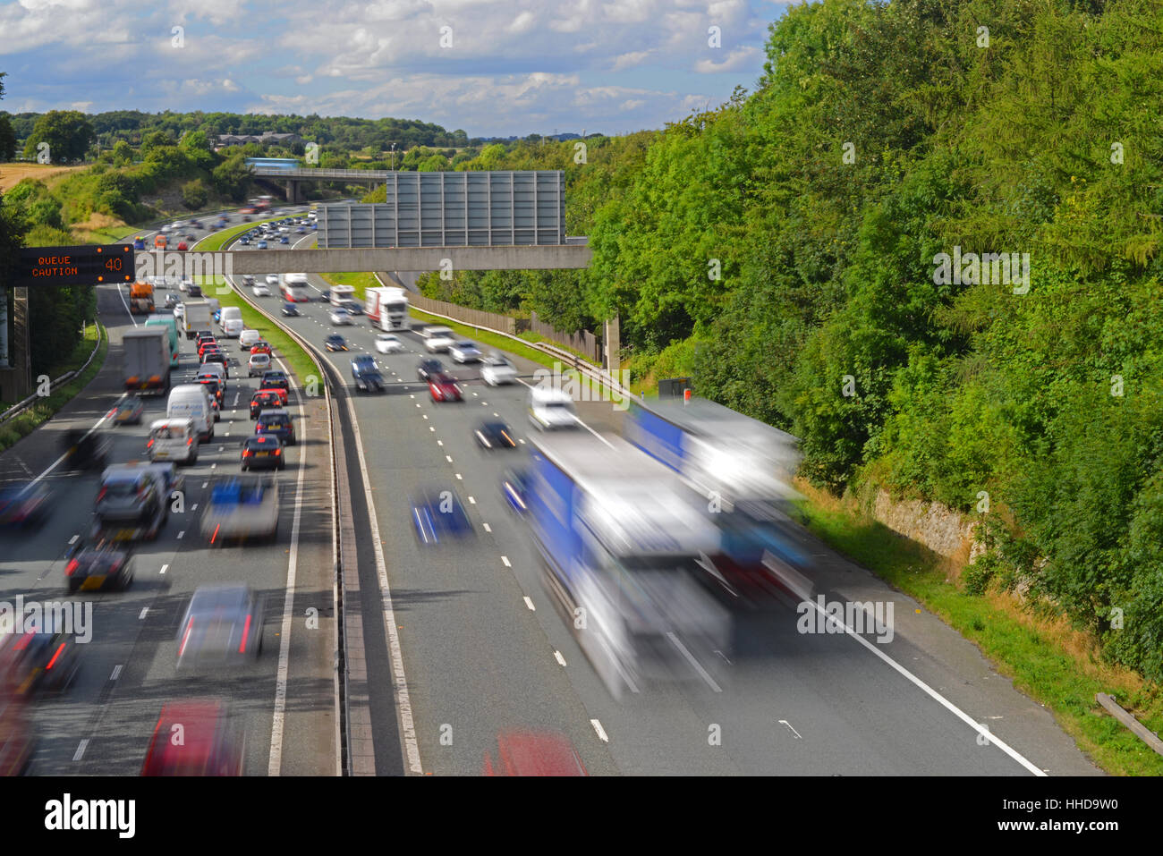 Motorway Traffic Jam On M1 Stock Photos & Motorway Traffic Jam On M1 ...