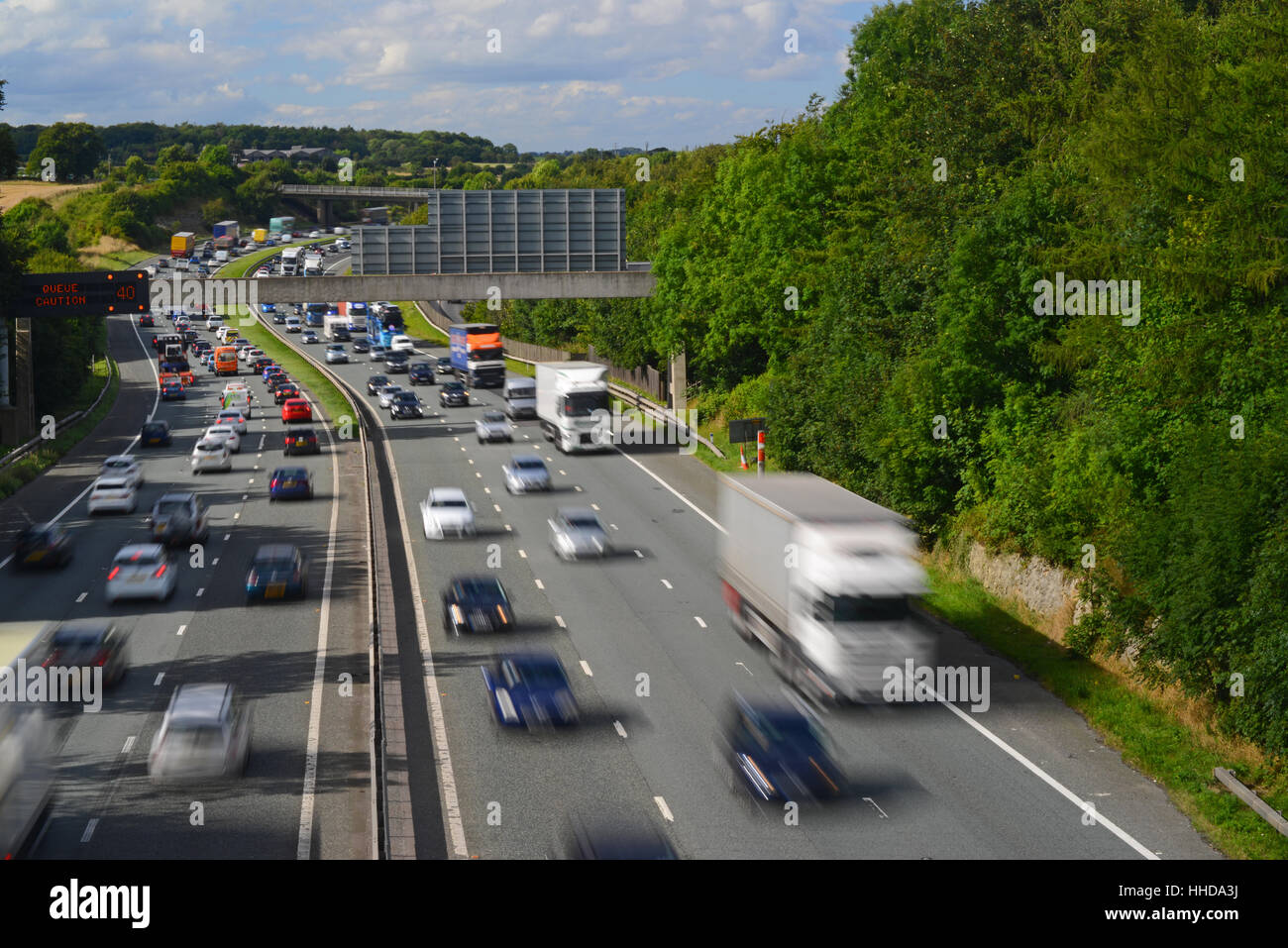 heavy traffic on the a1/m motorway near leeds yorkshire uk Stock Photo ...