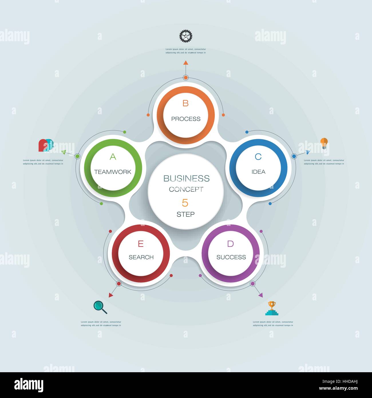 Vector infographics templates with 3D paper label, integrated circles ...