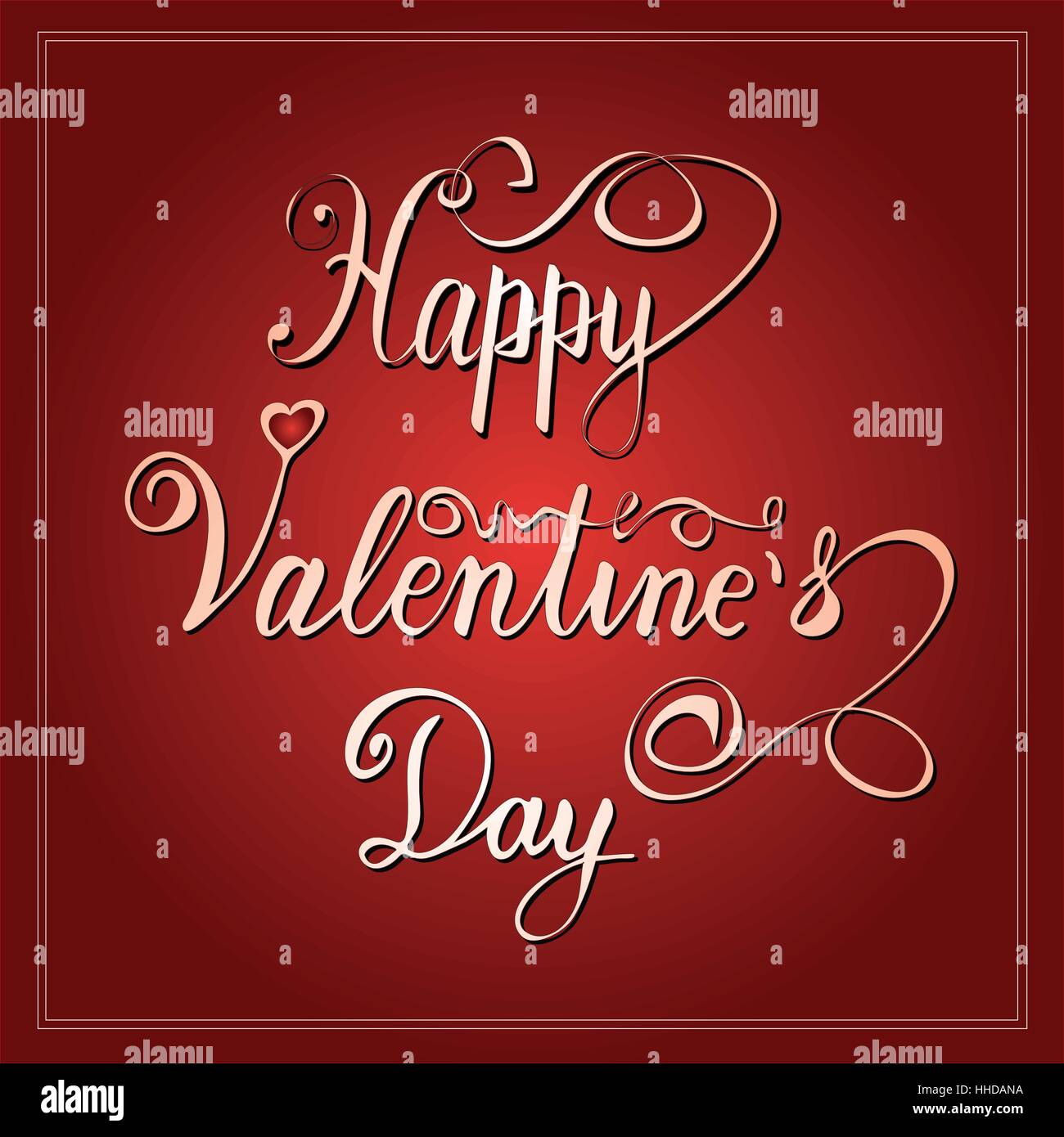 Happy Valentines Day calligraphy hand drawn lettering design Stock ...