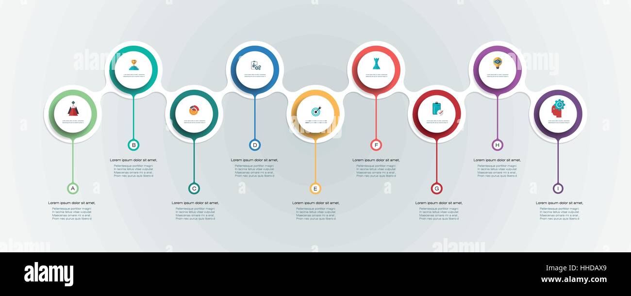 Vector infographics timeline design template with 3D paper label ...