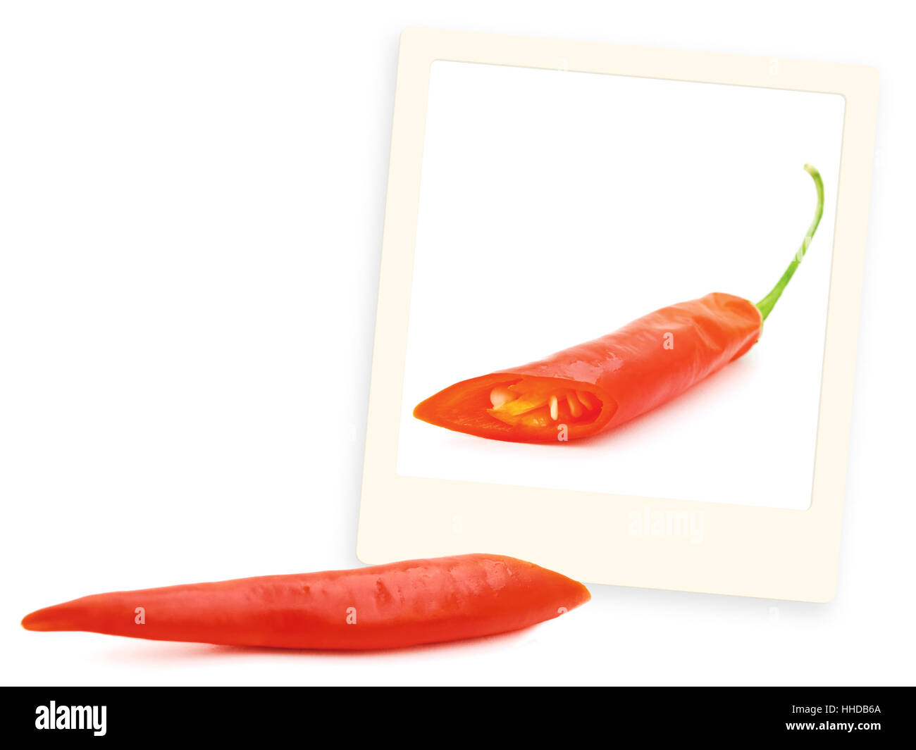 Red peppers plan view Cut Out Stock Images & Pictures - Alamy