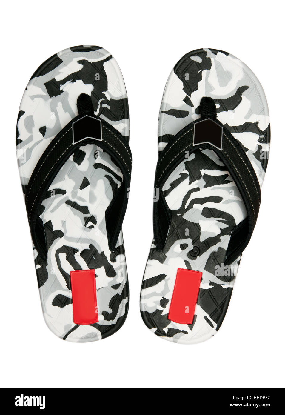 a pair of men's beach slippers isolated on white background Stock Photo ...