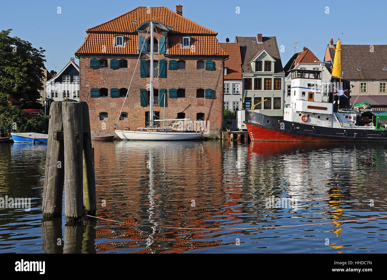 houses, harbor, mirroring, harbours, style of construction ...