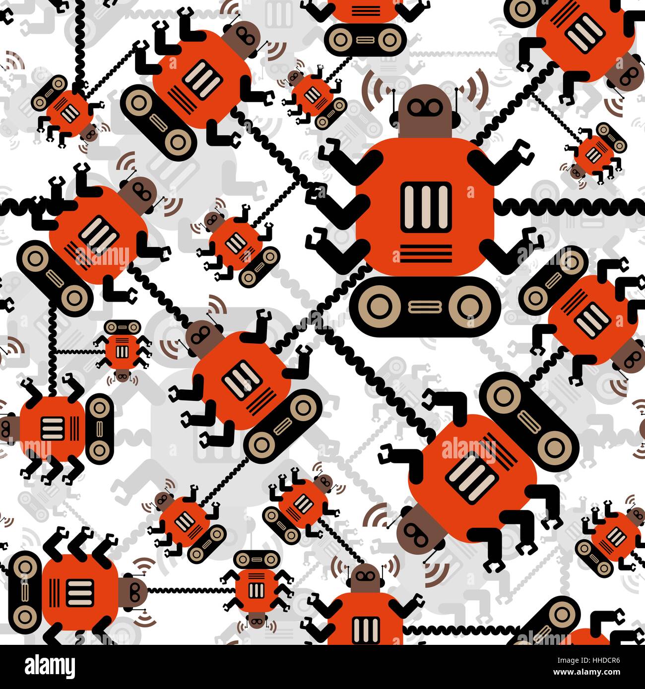 Robots color seamless pattern on white background Stock Vector Image & Art - Alamy
