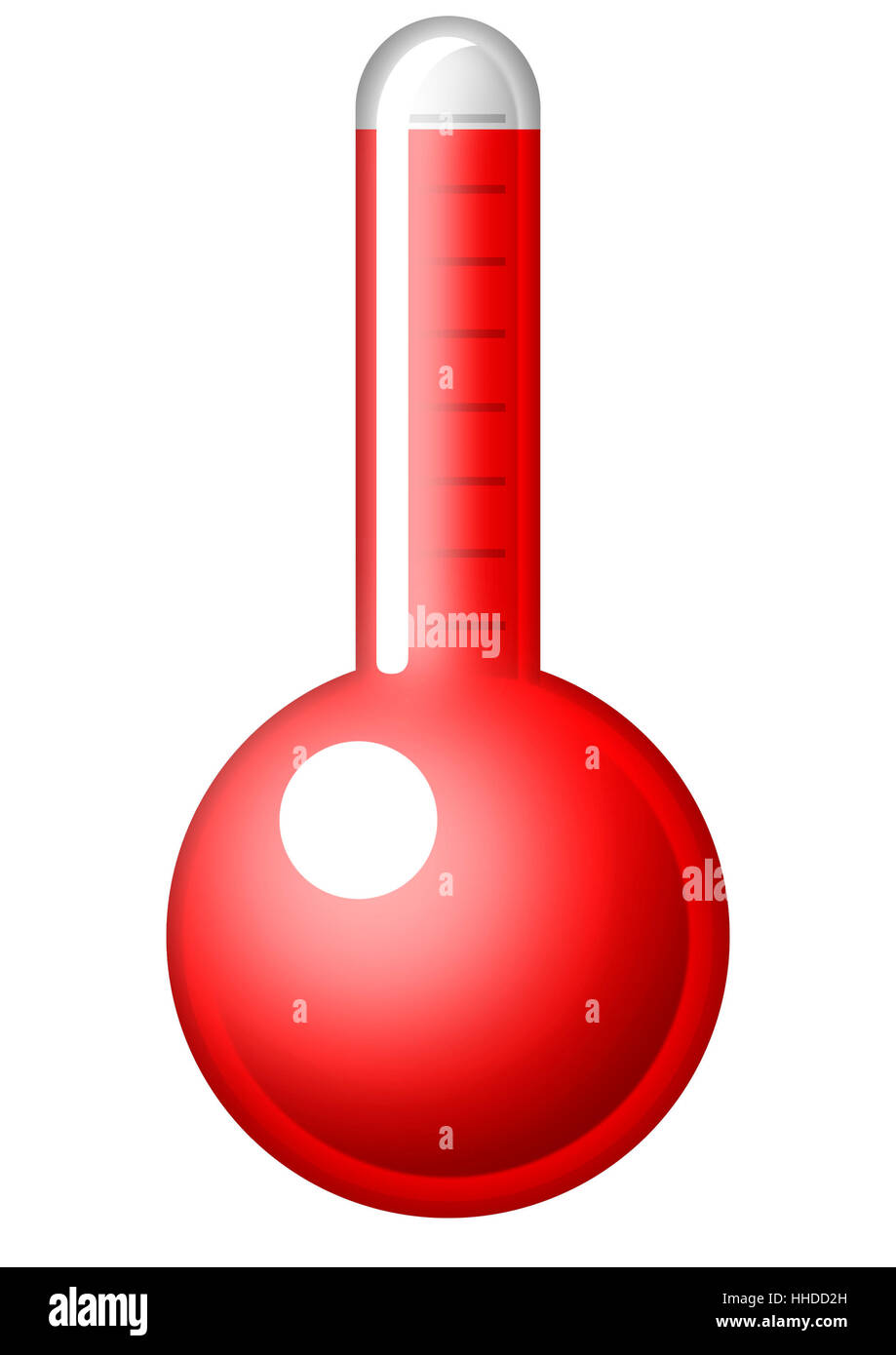 illustration of a symbolic thermometer showing high temperature Stock ...