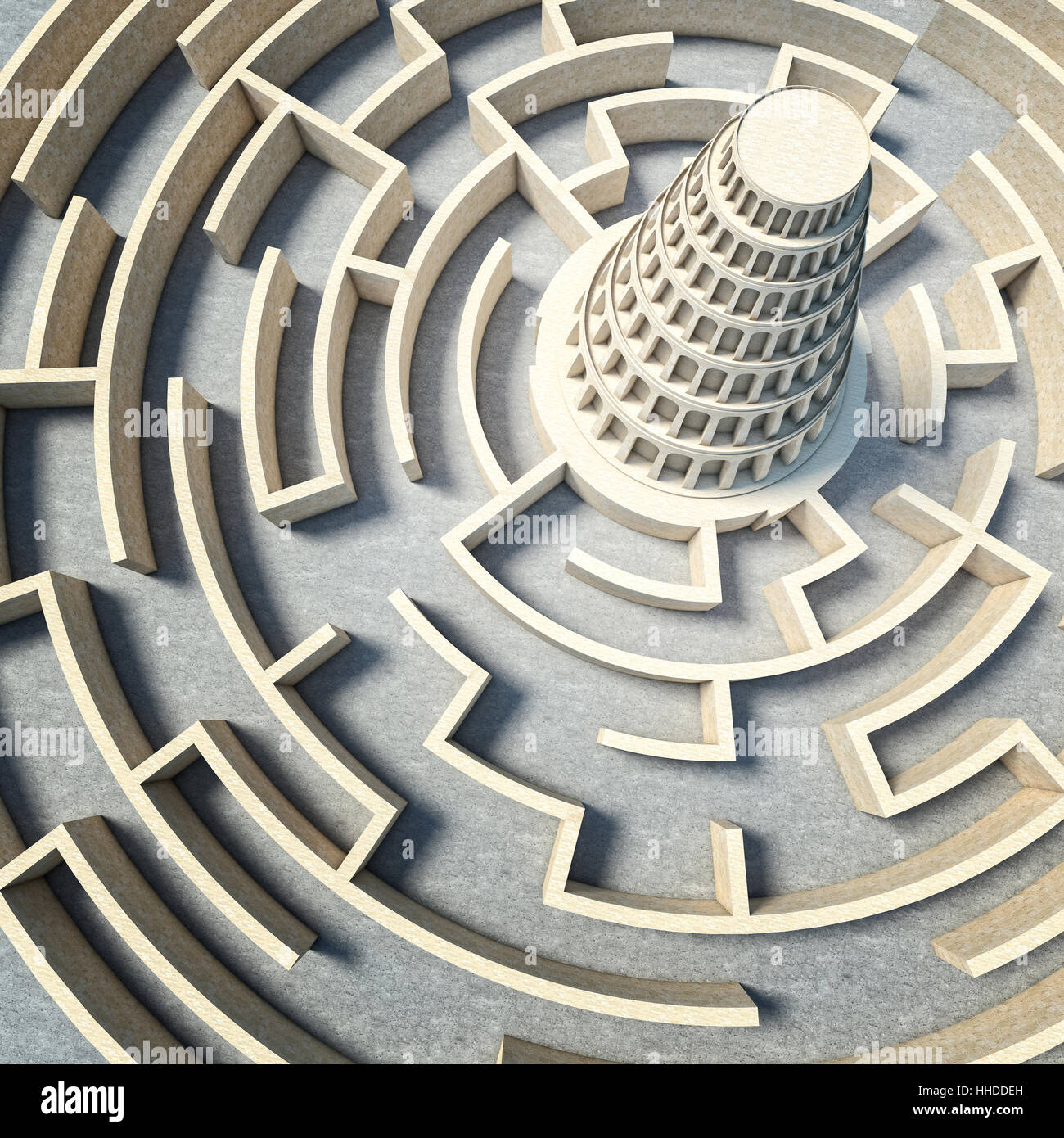 babel tower concept 3d rendering Stock Photo - Alamy