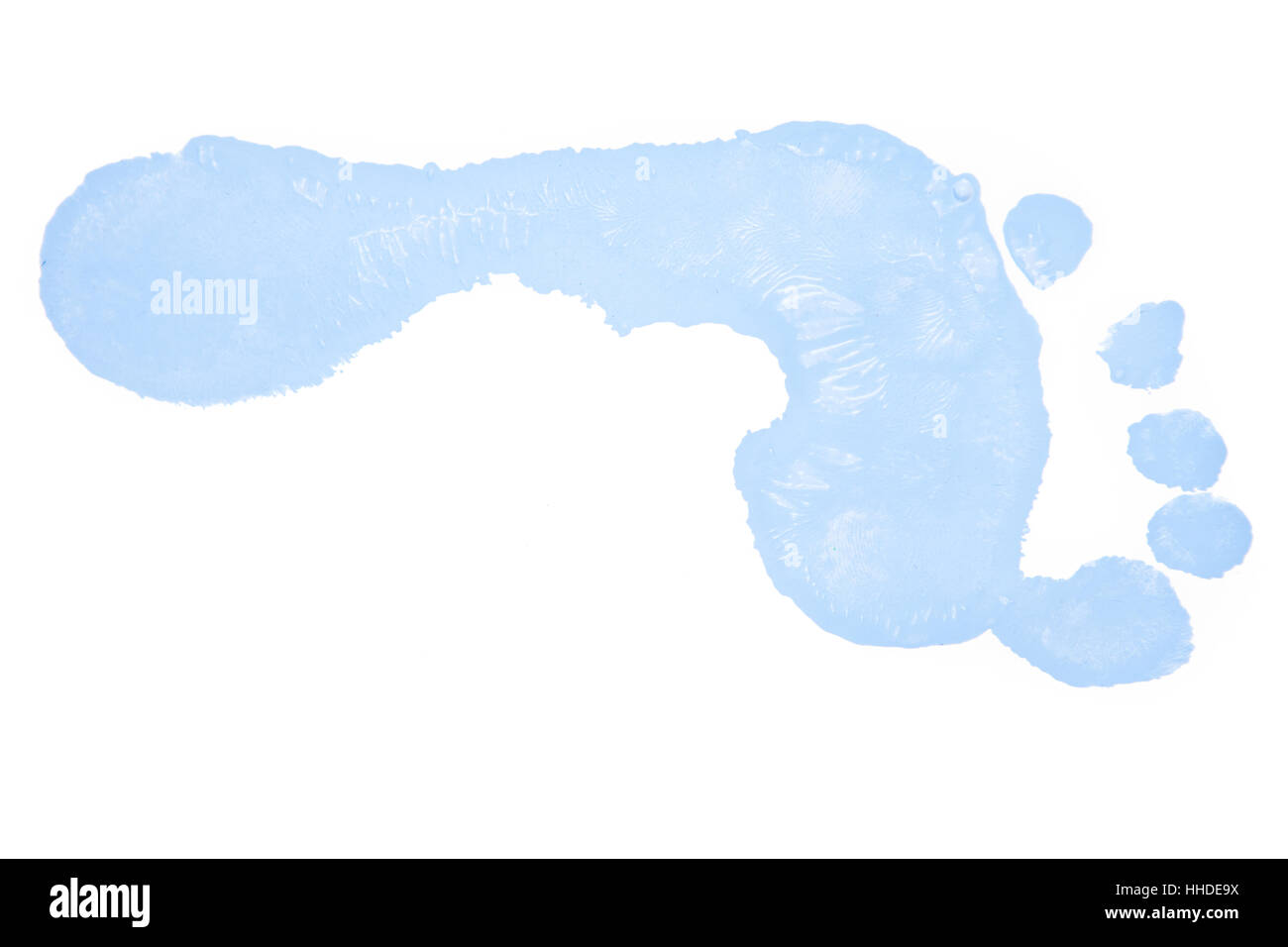 One horizontal blue footprint against a white background Stock Photo ...