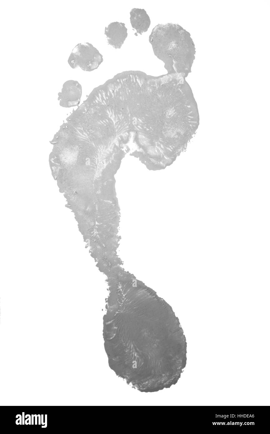 Footprint of a colour grey against a white background Stock Photo - Alamy
