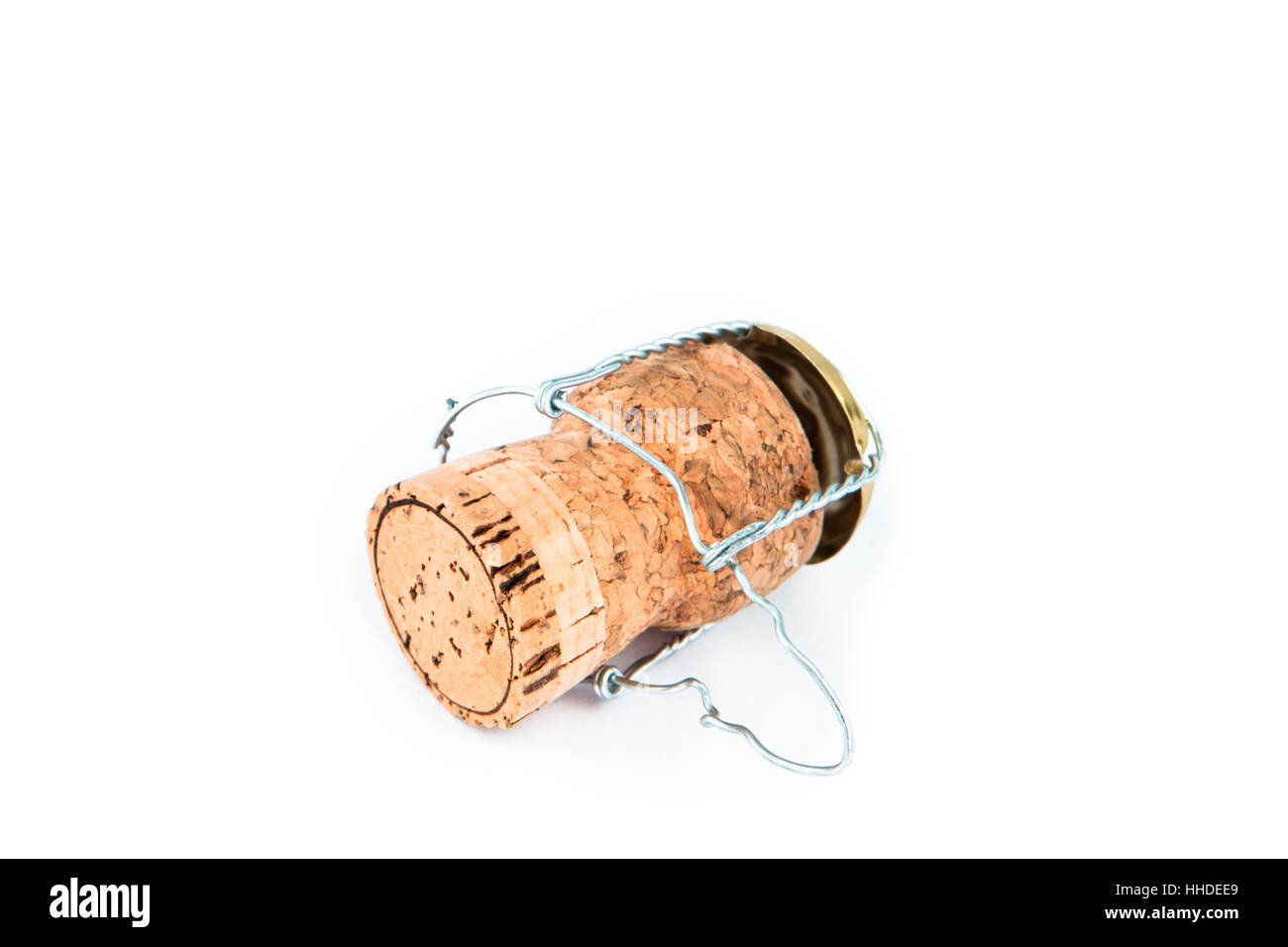 Cork and iron wire against a white background Stock Photo - Alamy