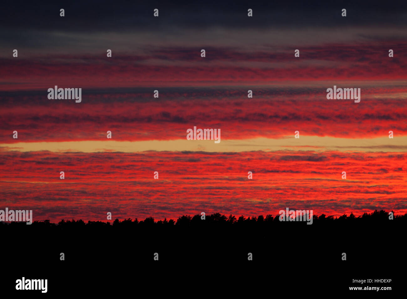 Fiery red sunset clouds Stock Photo - Alamy