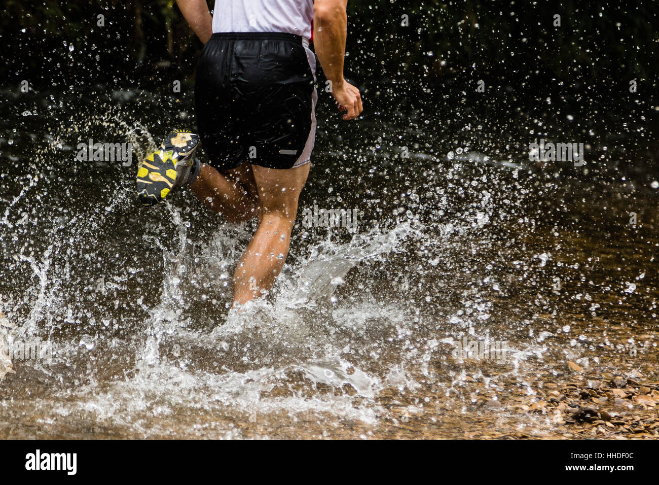 Man runs trail through hi-res stock photography and images - Alamy