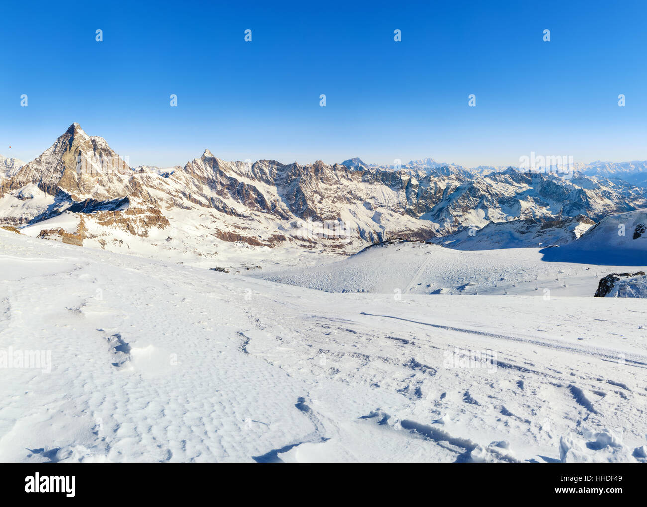 Winter skiing resort in Alps Stock Photo - Alamy