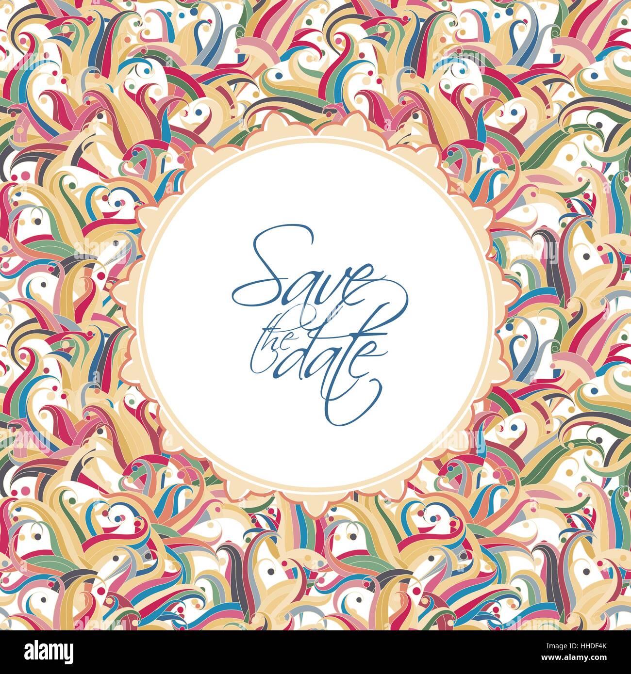 Vector card template. Fantasy creative background. Doodle ornament on ...