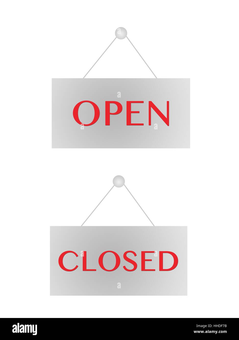 Open and closed signs isolated on white Stock Photo - Alamy